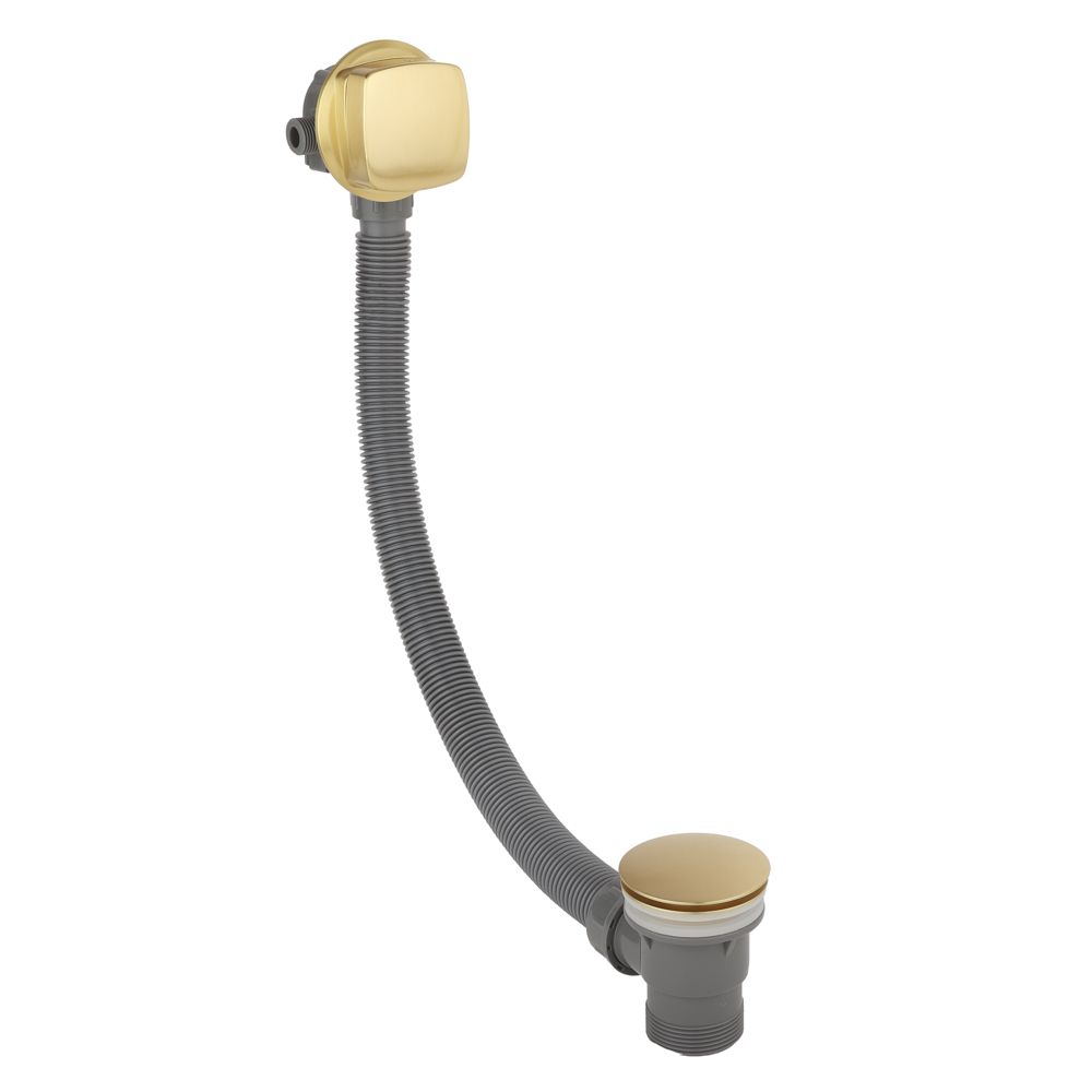 Milano Lyra - Modern Overflow Bath Filler and Waste - Brushed Brass