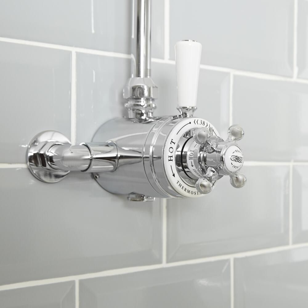 Milano Elizabeth - Chrome and White Traditional Dual Exposed ...