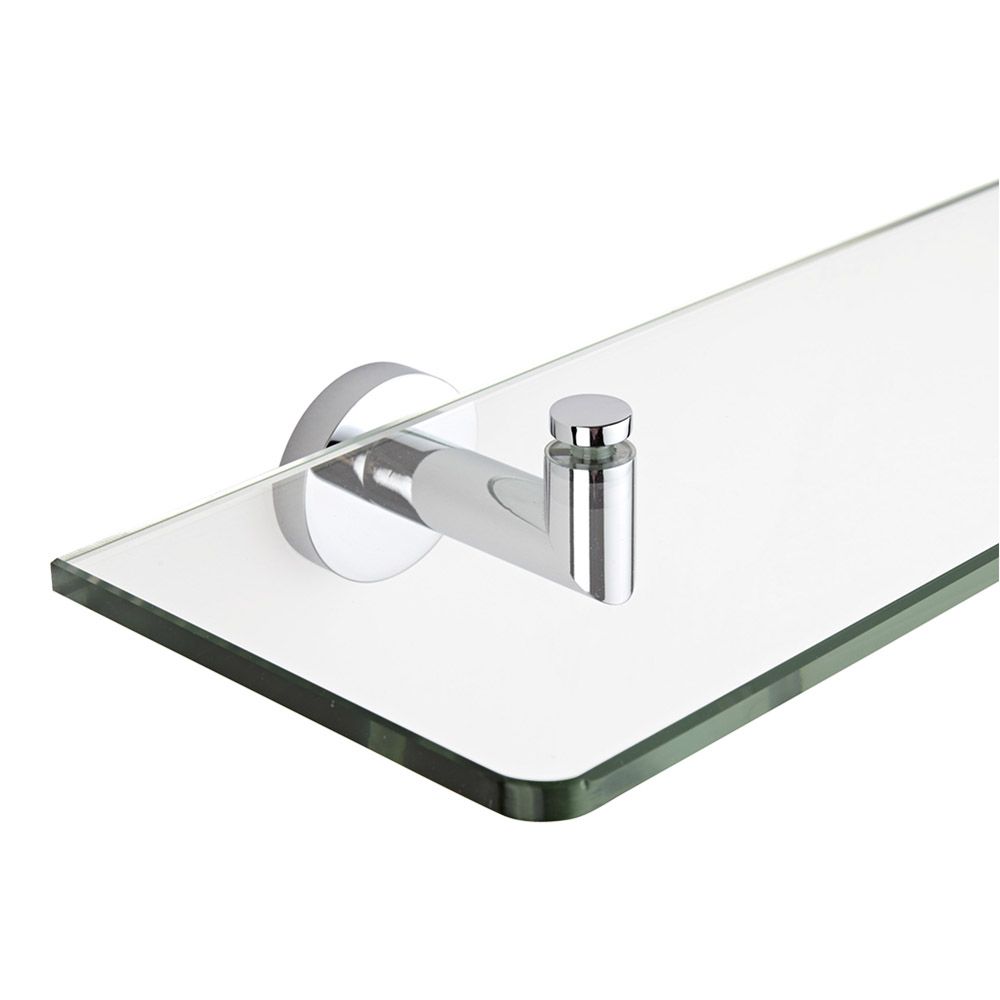 Milano Mirage Modern Chrome Glass Bathroom Shelf