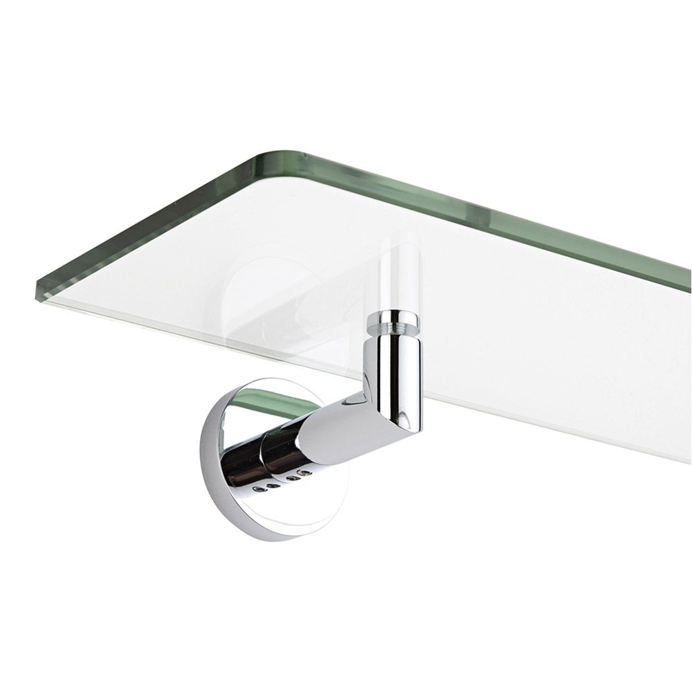 Milano Mirage Modern Chrome Glass Bathroom Shelf