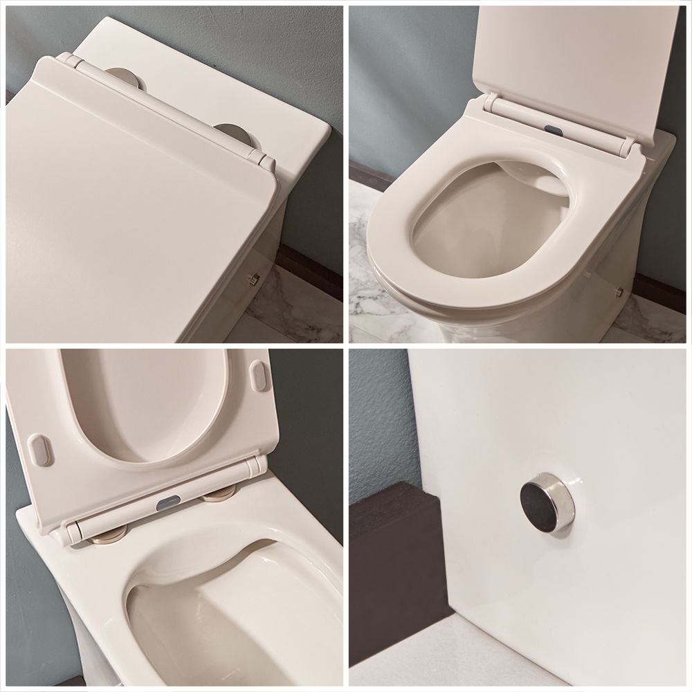 Milano Marbury - White Modern Back To Wall Toilet with Soft Close Seat