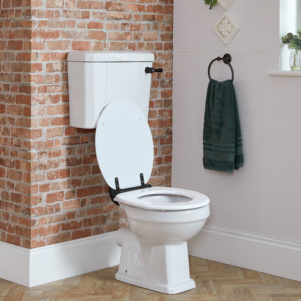 Milano Richmond Traditional Comfort Height Low Level Toilet with Cistern and White Seat Choice of Finish