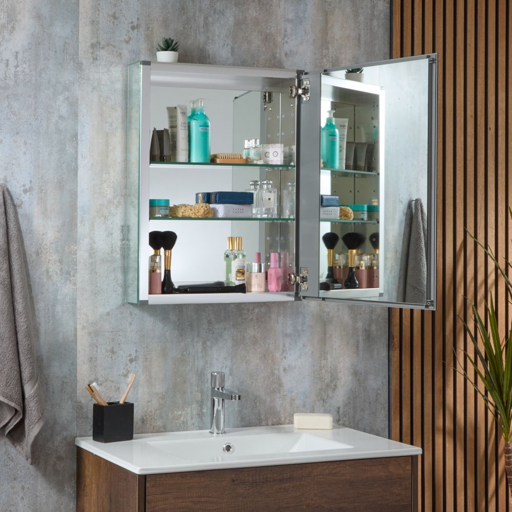 Milano Cleo - Modern Mirrored Cabinet - 500mm x 660mm
