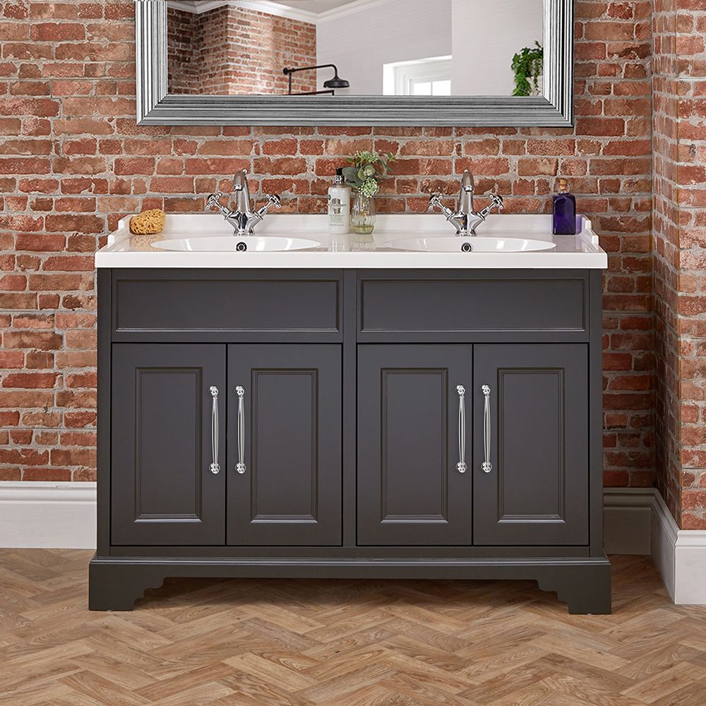 Milano Thornton 1210mm Traditional Vanity Unit with Double Basin Choice of Finish and Handles
