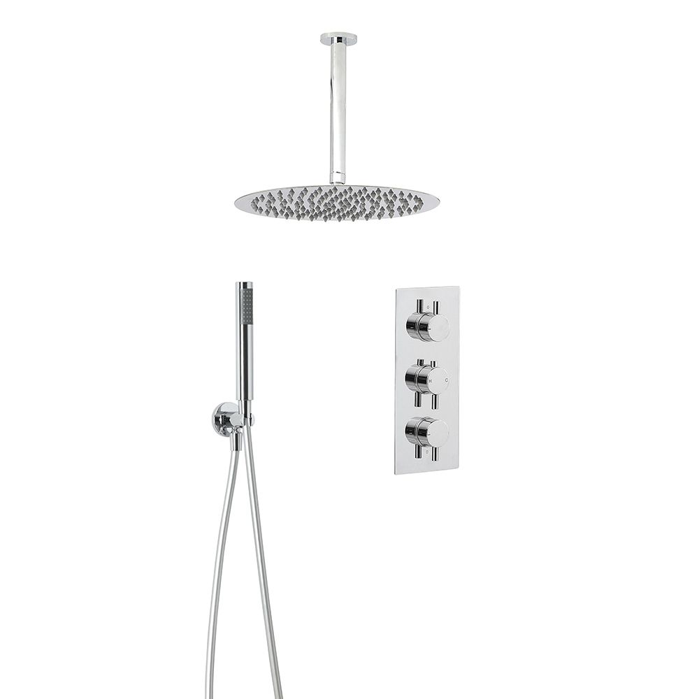 Milano Mirage - Chrome Thermostatic Shower with Ceiling Mounted Shower ...