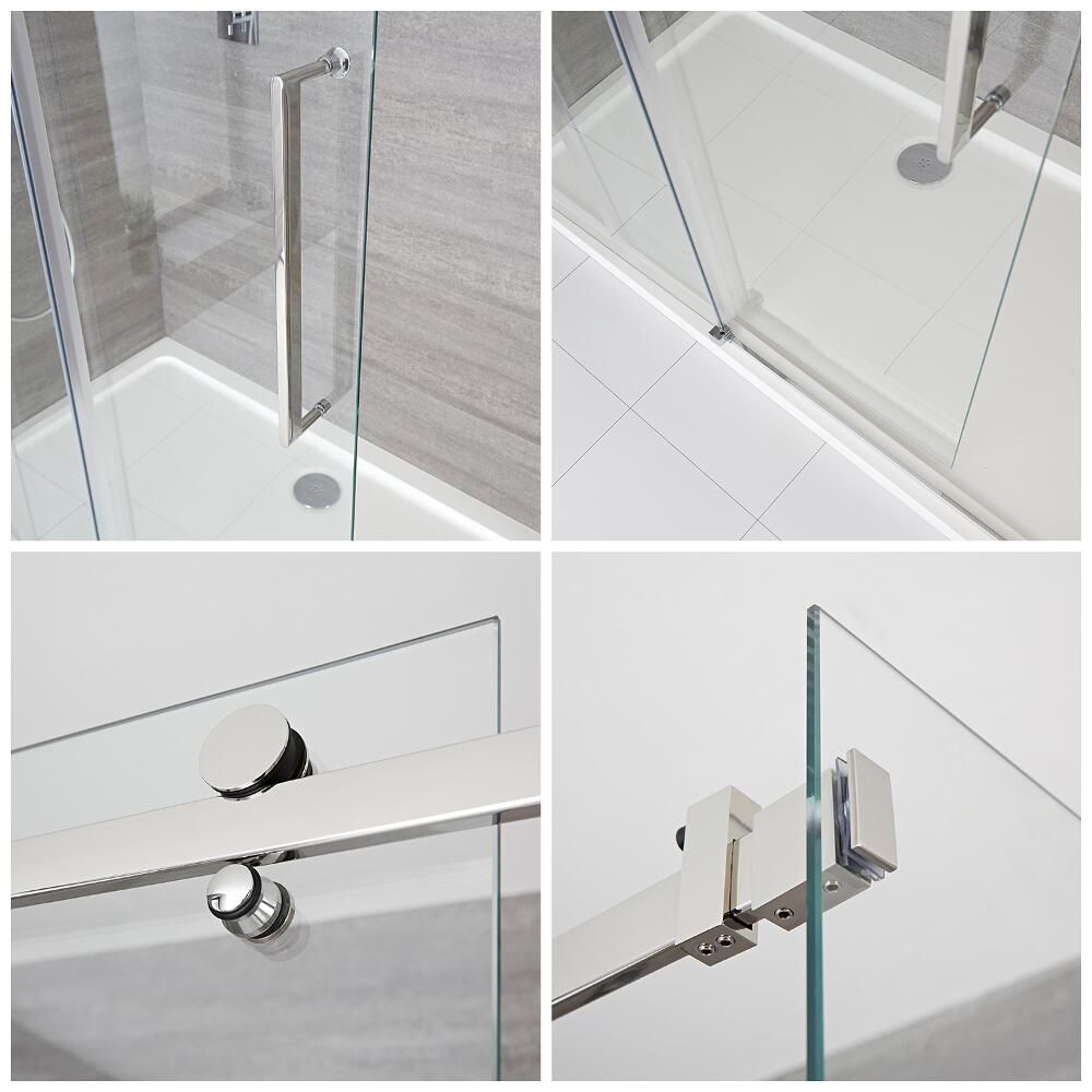 Milano Portland Frameless Sliding Door Shower Enclosure Choice Of