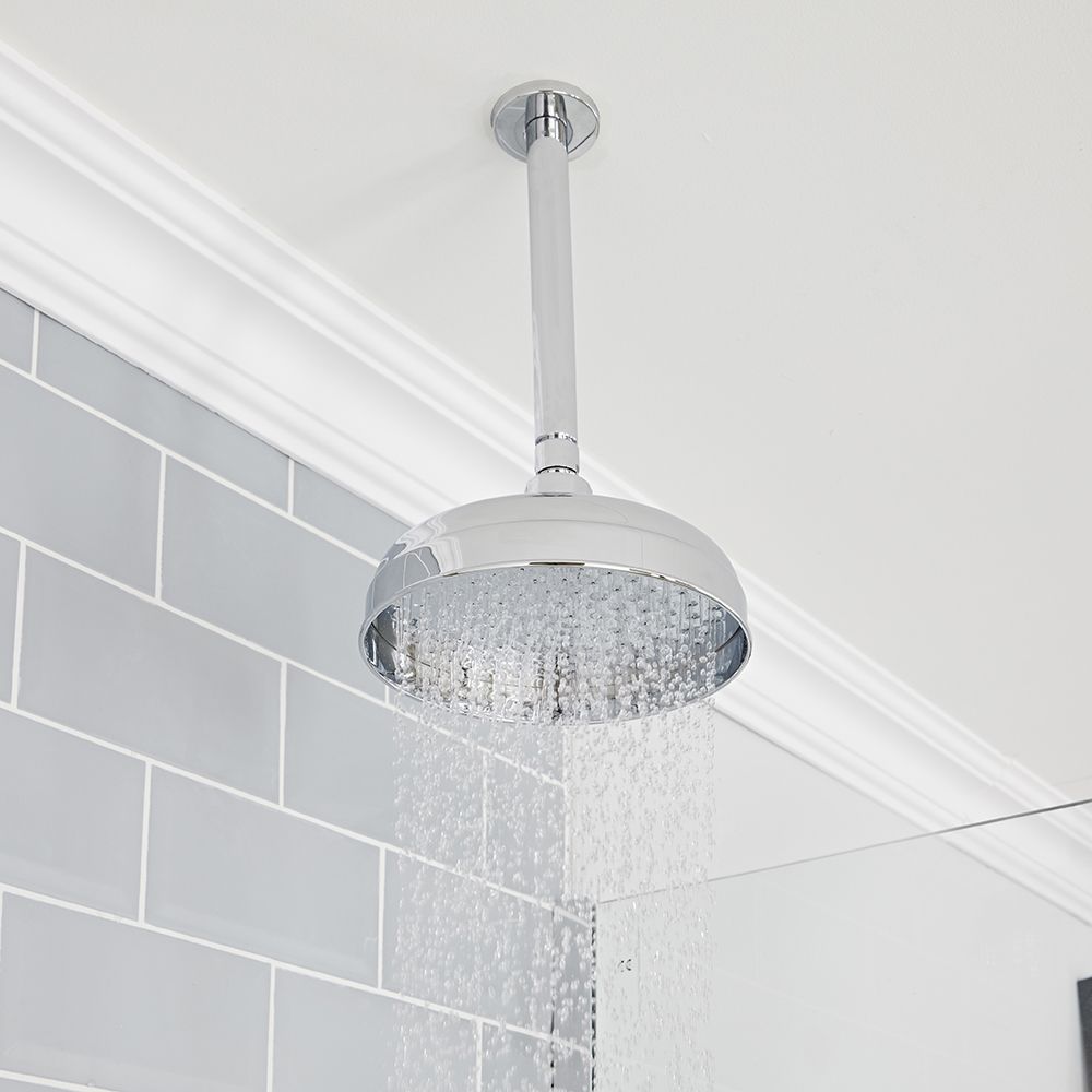 Milano Elizabeth - Chrome 200mm Traditional Apron Shower Head and ...