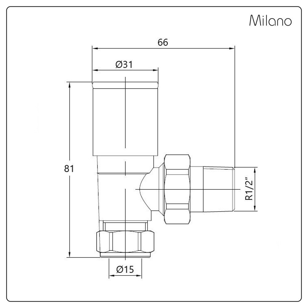 Milano - Gun Metal Grey Modern Angled Radiator Valves (Pair)