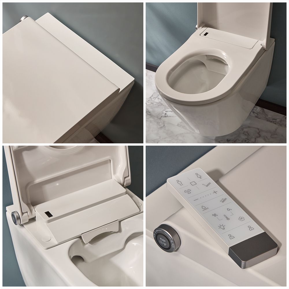 Milano Luxus - Wall Hung Japanese Bidet Toilet with Tall Wall Frame ...