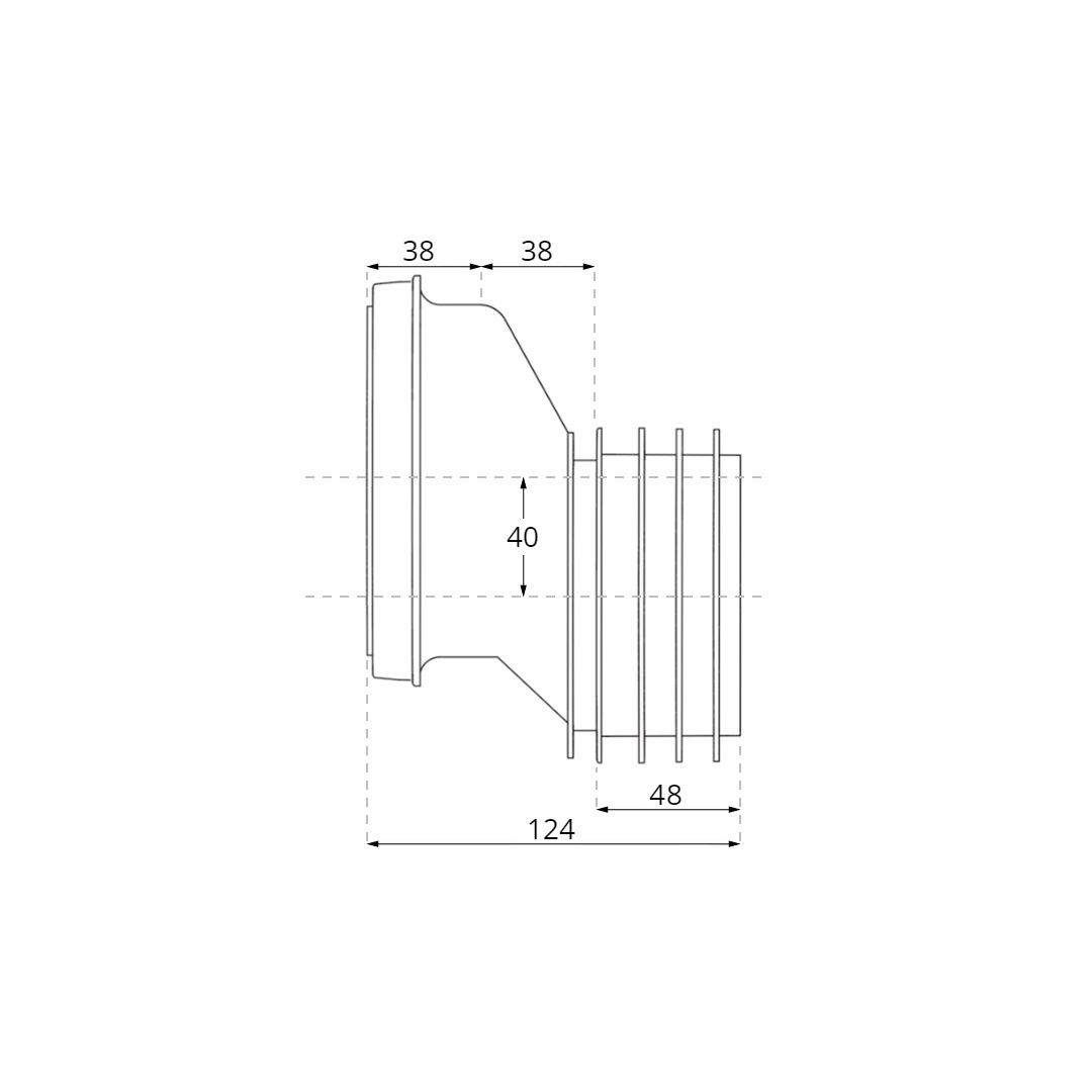 Cranplas - Offset Pan Connector 40mm