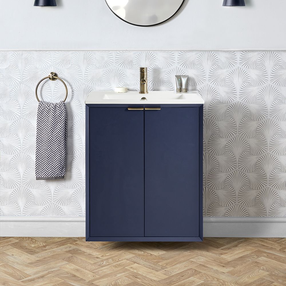 Milano Edge - 610mm Wall Hung Modern Vanity Unit with Basin - Choice of ...