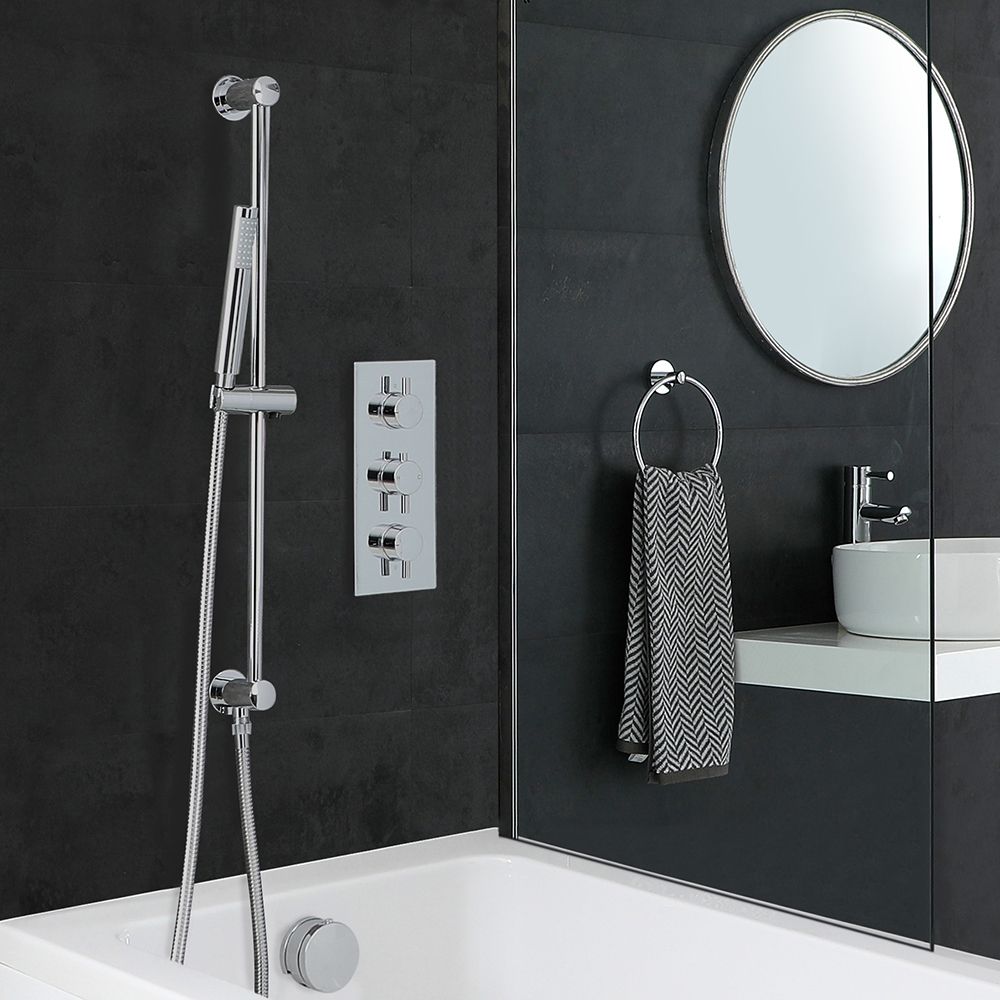 Milano Mirage - Chrome Thermostatic Shower with Hand Shower, Bath ...