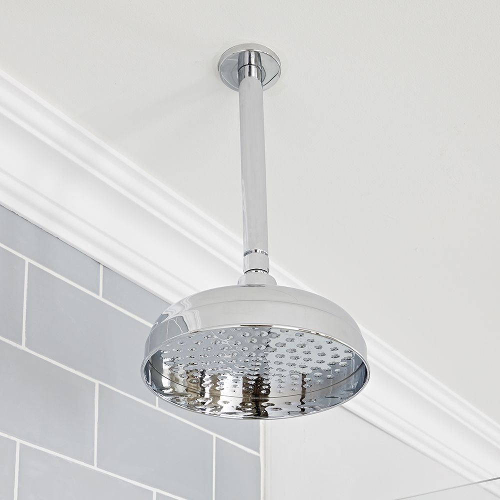 Milano Elizabeth - Chrome 200mm Traditional Apron Shower Head and ...