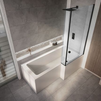 L shaped bath store