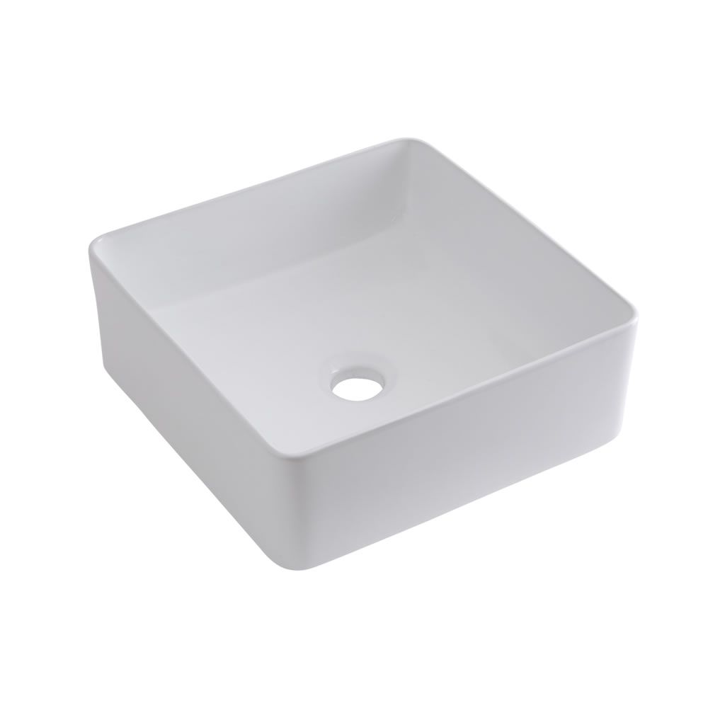 Milano Rivington - White Modern Square Countertop Basin - 370mm x 370mm ...