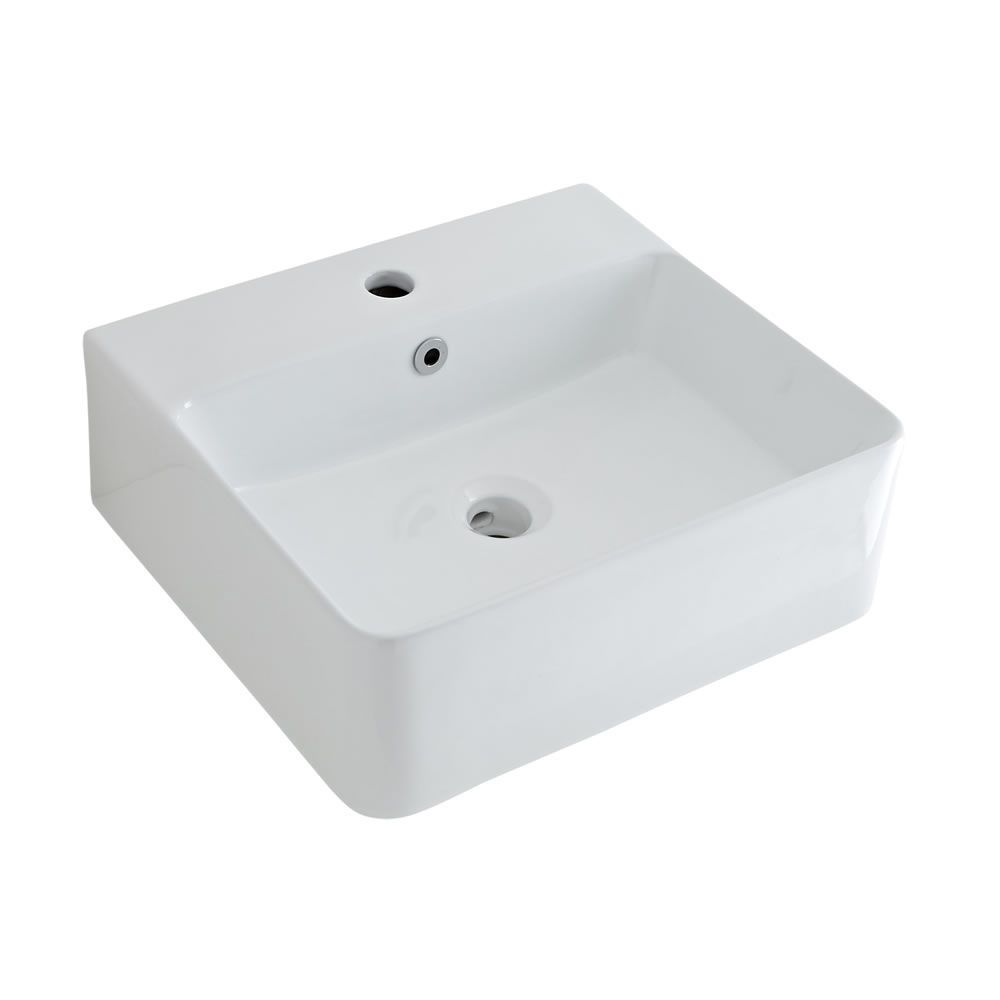 Milano Farington - White Modern Rectangular Wall Hung Basin - 460mm x ...