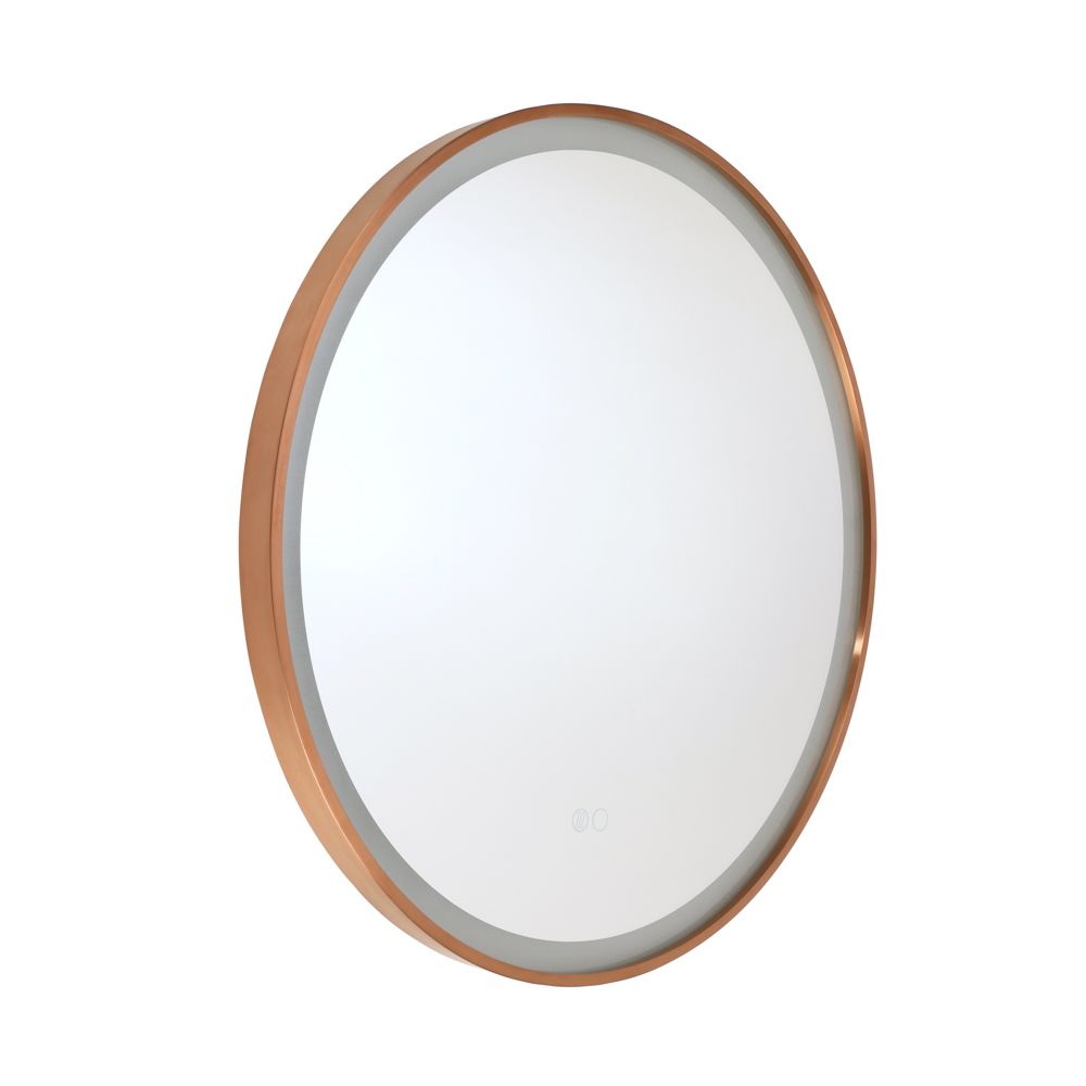 Milano Camila - Brushed Bronze Modern Round LED Mirror - 600mm