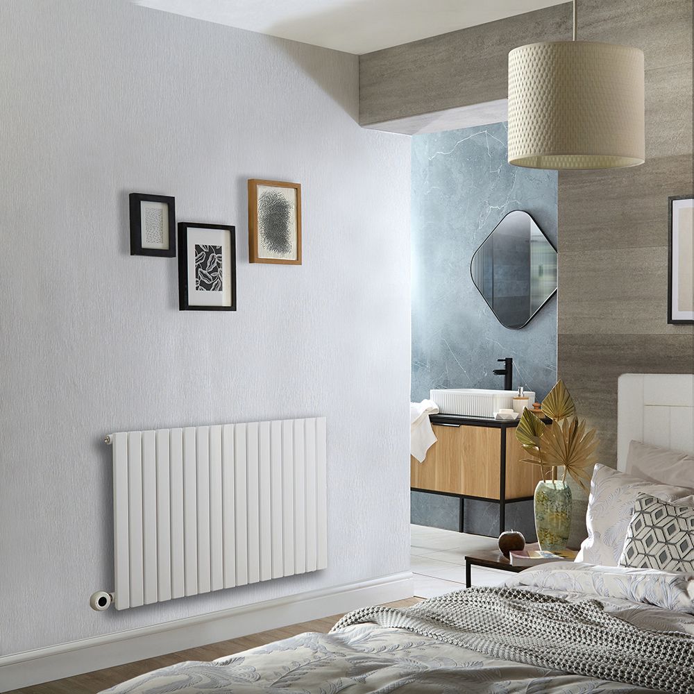 Milano x ECOSO Capri - Electric White Horizontal Designer Radiator ...