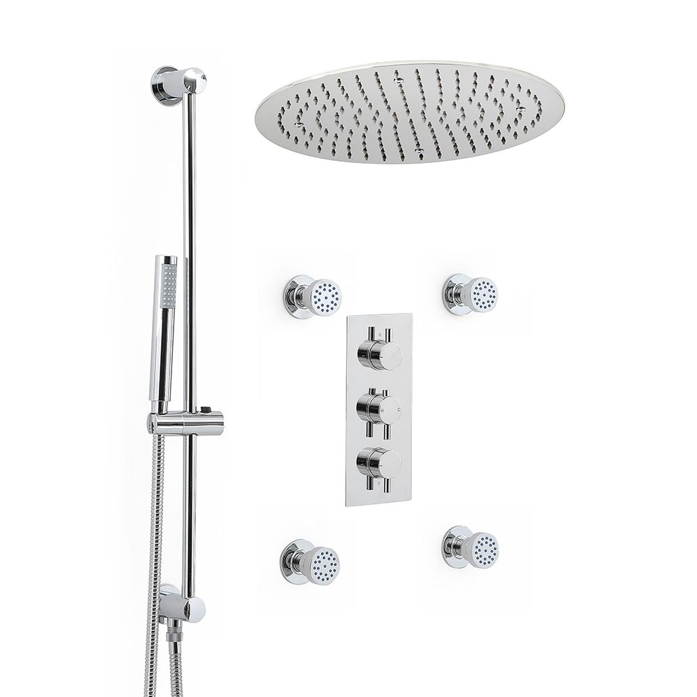 Milano Mirage - Chrome Thermostatic Shower with Diverter, Recessed ...