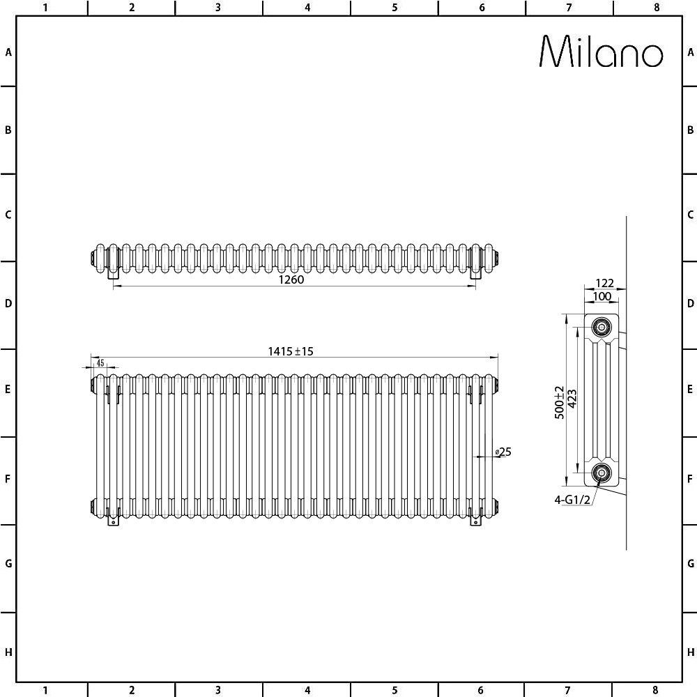 Milano Windsor - Lacquered Raw Metal Horizontal Traditional Column ...